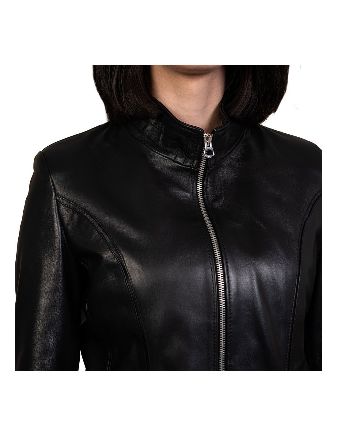 Giacca da donna in vera pelle nera | Modello Marti
